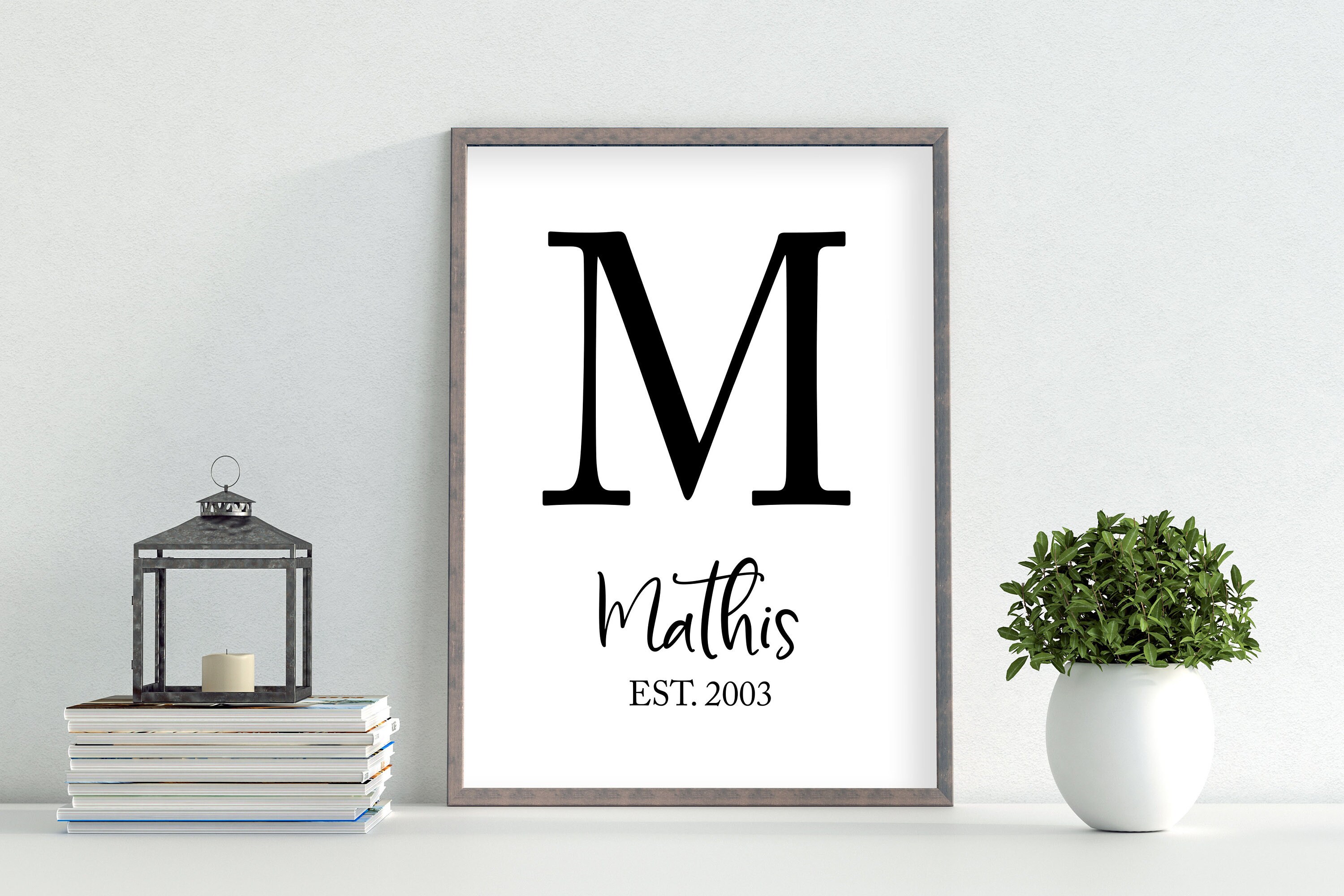 Customized Monogram Name Printable-digital File-last Name Wall - Etsy