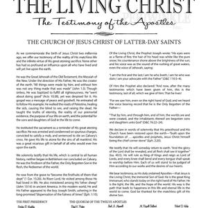 The Living Christ-printable-lds-multiple Size Choices Available-black ...