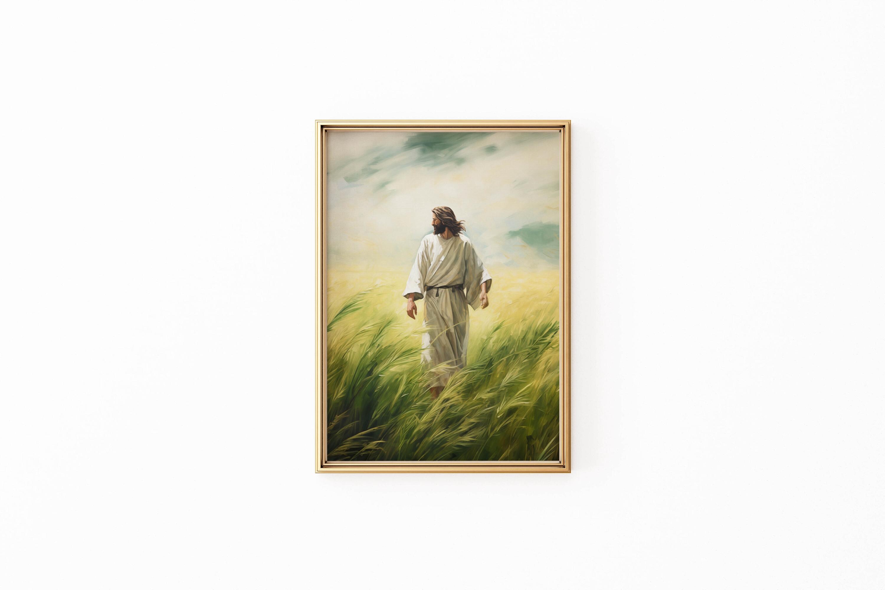 Christ in Green Field-jesus Christ Art-digital Download-savior-jesus ...