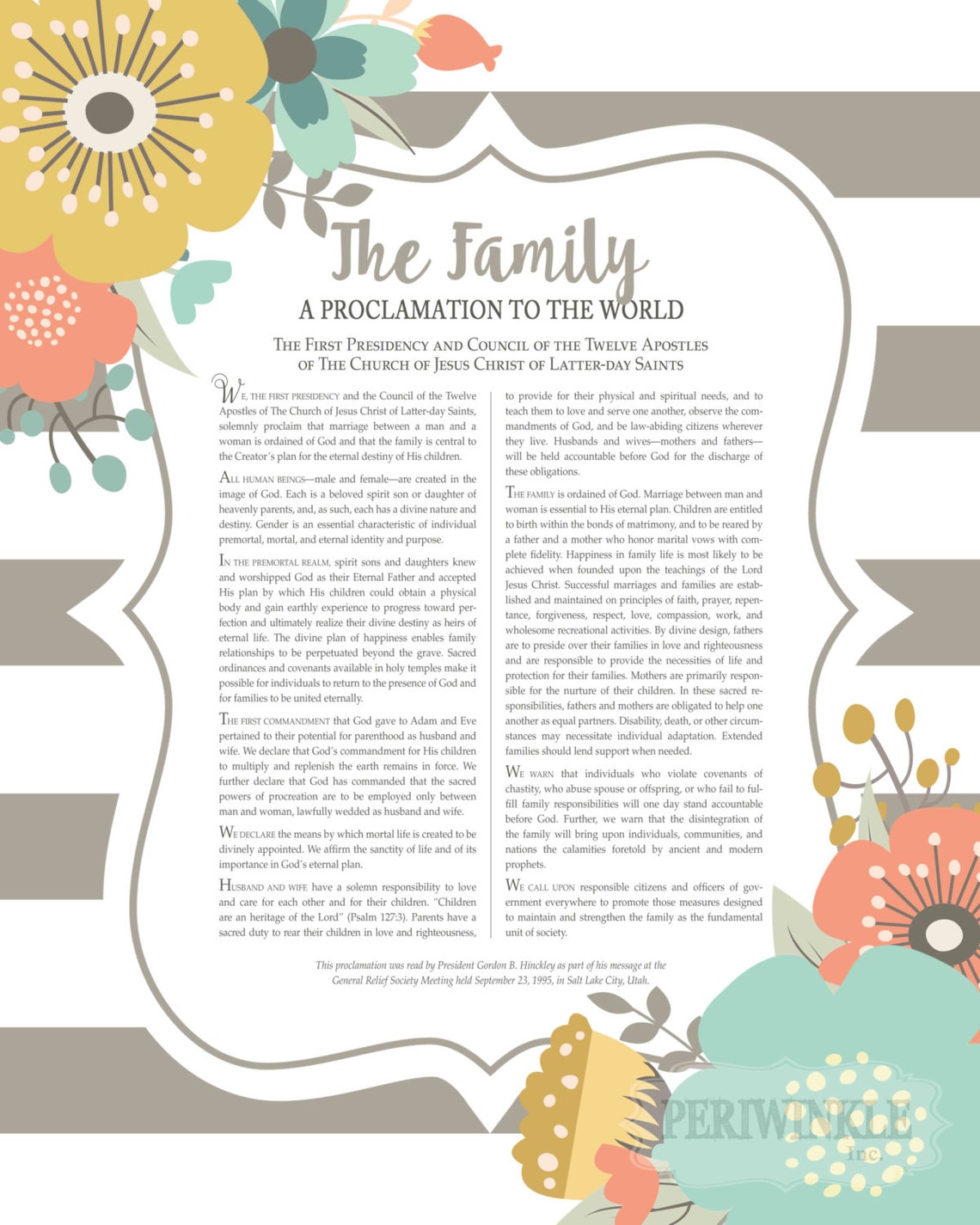 LDS Family Proclamation-printable-instant Download-3 Sizes Included ...