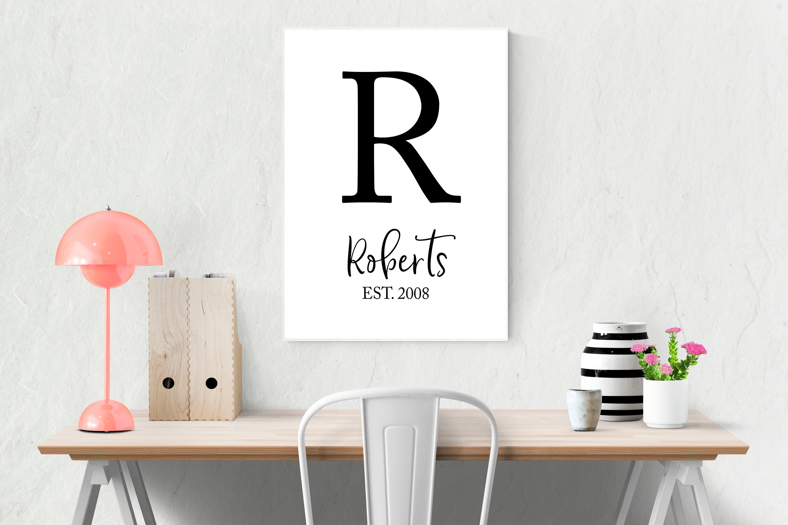 Customized Monogram Name Printable-digital File-last Name Wall - Etsy