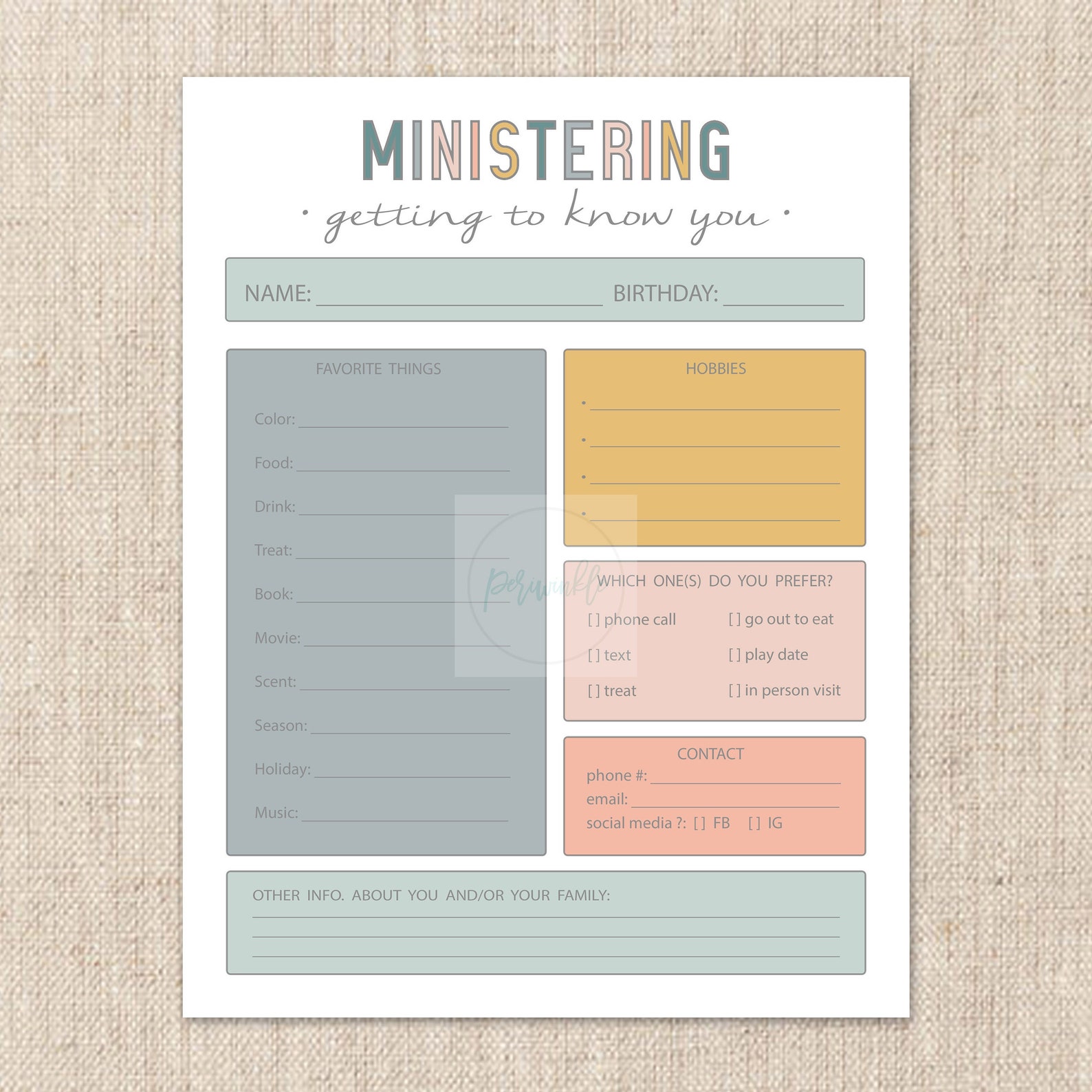 Ministering-get to Know You-survey-relief Society-lds-the Church of ...