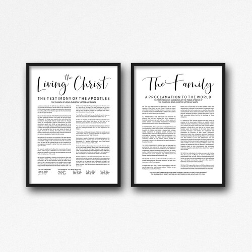 LDS the Living Christ and Family Proclamation Printable-black - Etsy