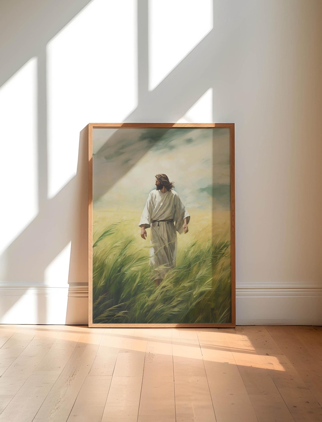 Christ in Green Field-jesus Christ Art-digital Download-savior-jesus ...