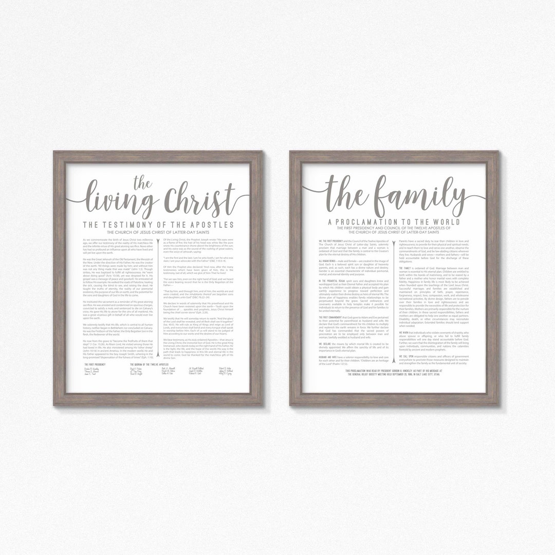 LDS the Living Christ and Family Proclamation Printable-choose Your ...