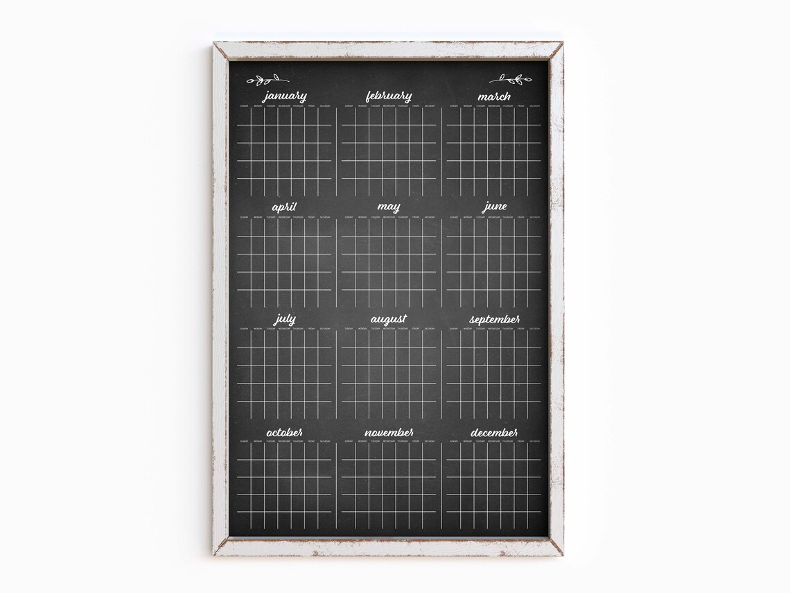 Perpetual/yearly-dry Erase Calendar Printable-family Calendar-command ...