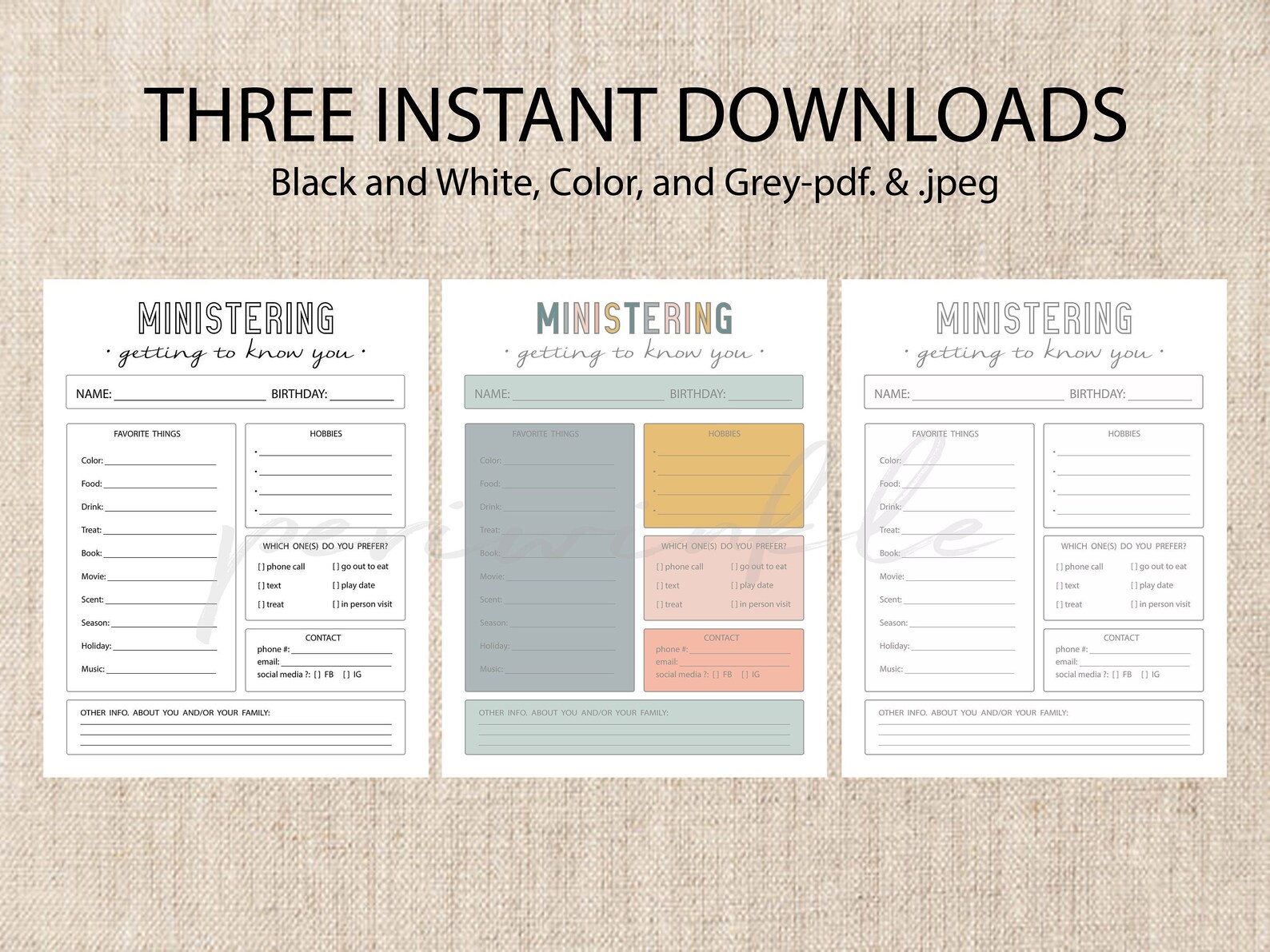 Ministering-get to Know You-survey-relief Society-lds-the - Etsy UK