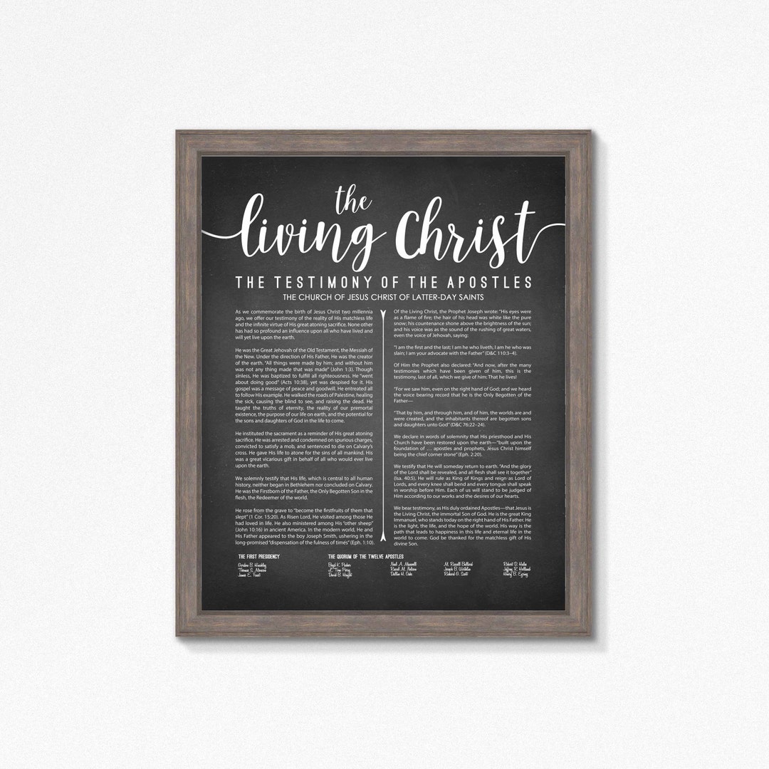 The Living Christ-printable-chalkboard Style-lds-multiple Sizes ...