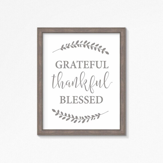 Items similar to Grateful, Thankful, Blessed-Fall Printable-Autumn ...