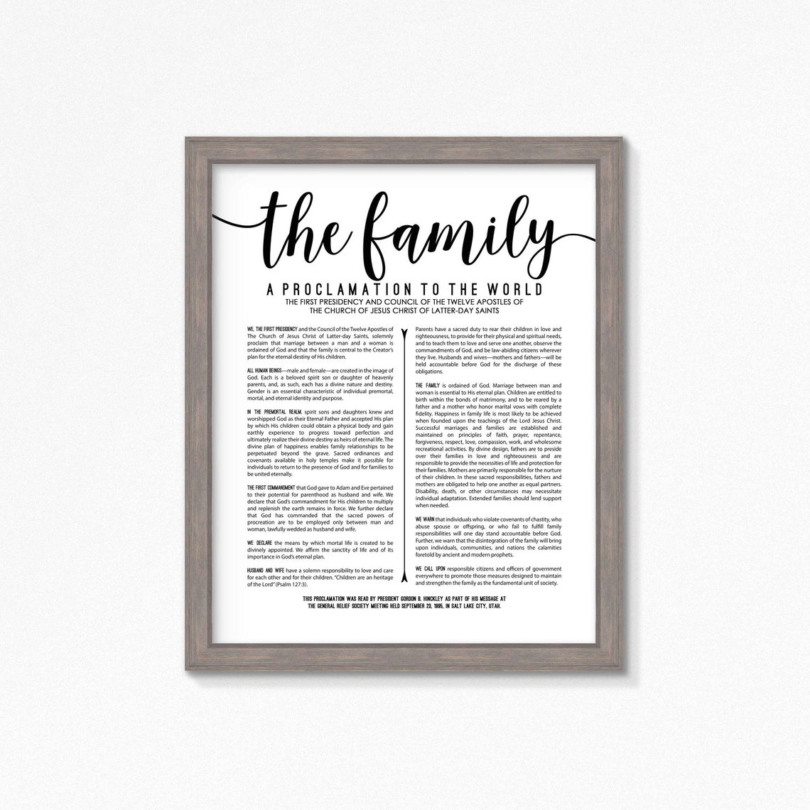 LDS Family Proclamation-printable-multiple Size Included-instant ...