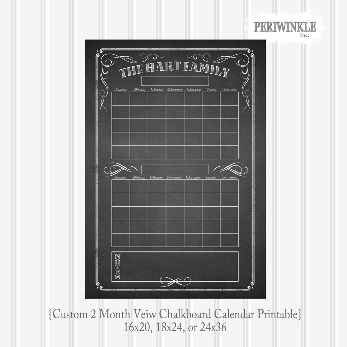 Dry Erase Calendar Printable-Custom Calendar-Command | Etsy