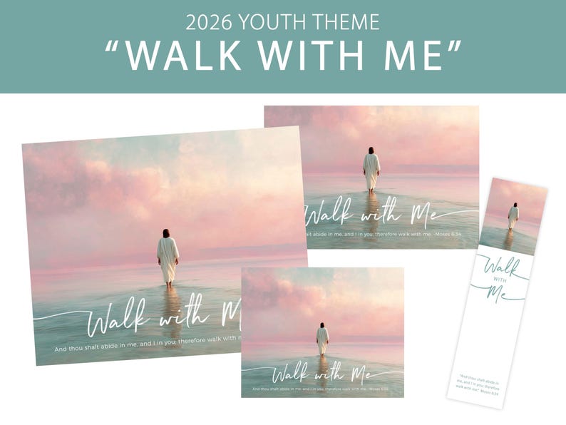 LDS Youth Theme 2026 Printable Wall Art – "walk With Me" (instant ...