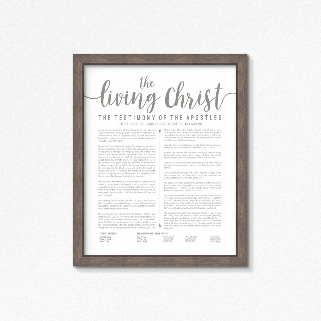 The Living Christ-printable-grey Text-lds-multiple Sizes Included ...