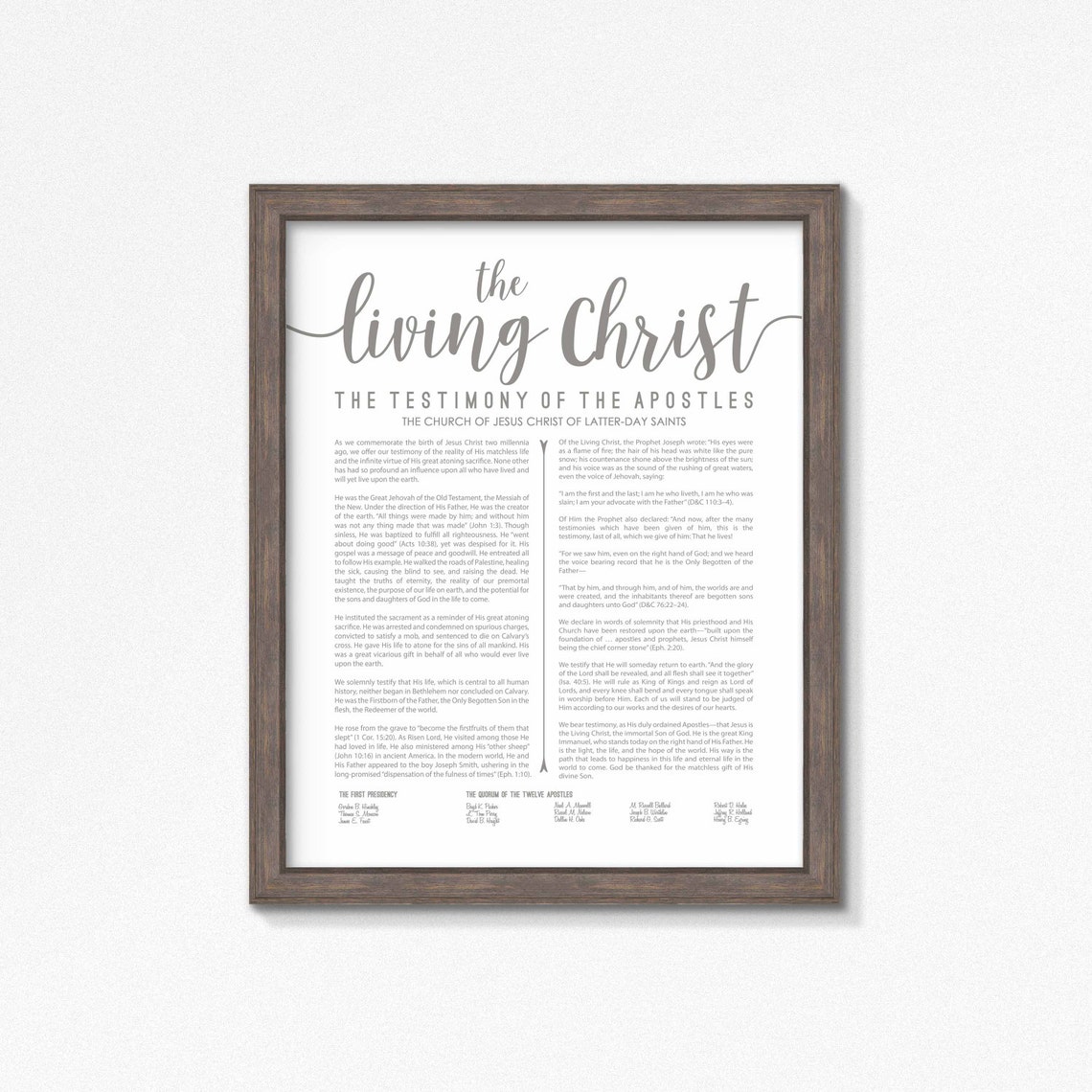 The Living Christ-printable-grey Text-lds-multiple Sizes Included ...