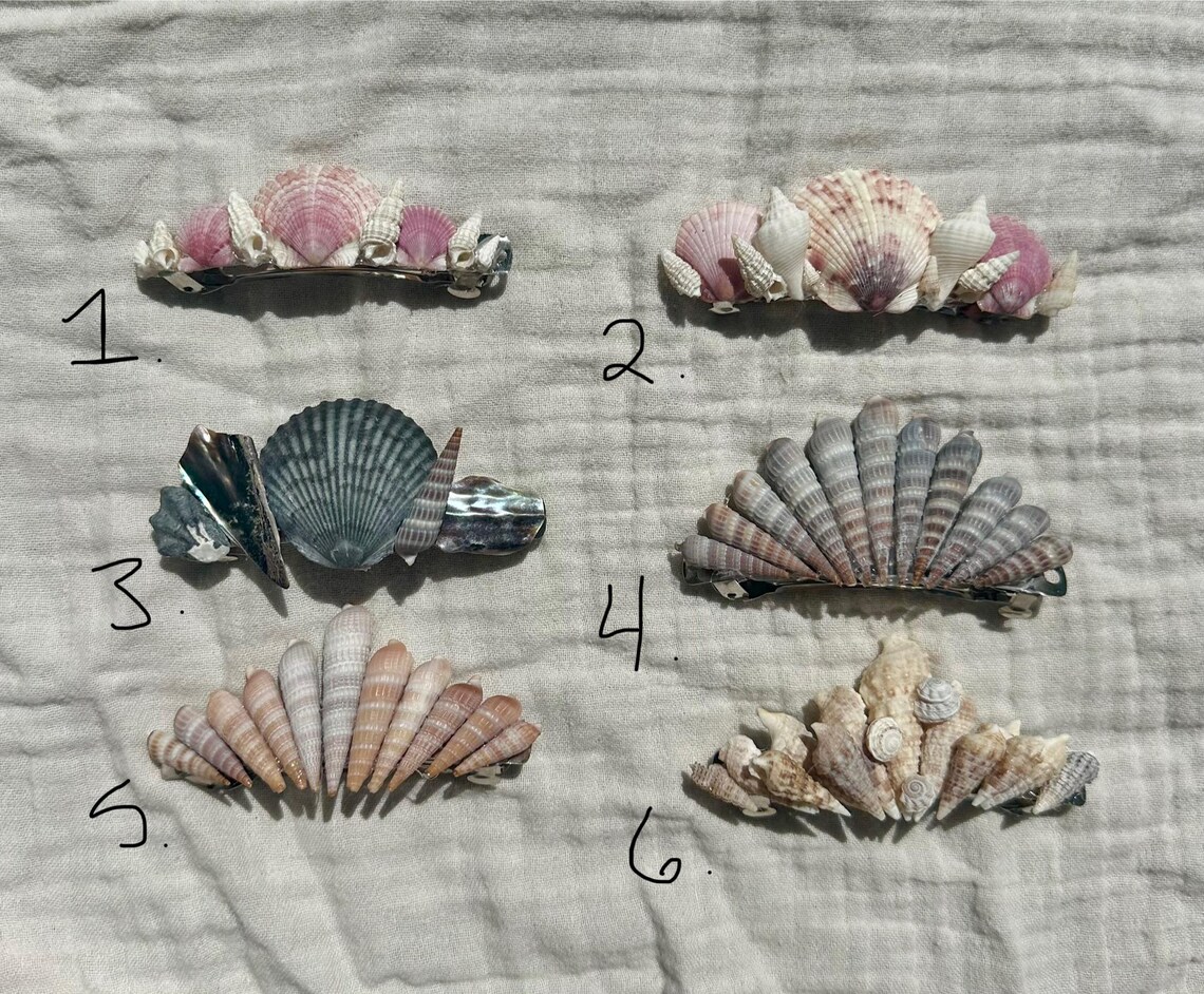 Handmade Shell Hair Barrette - Etsy