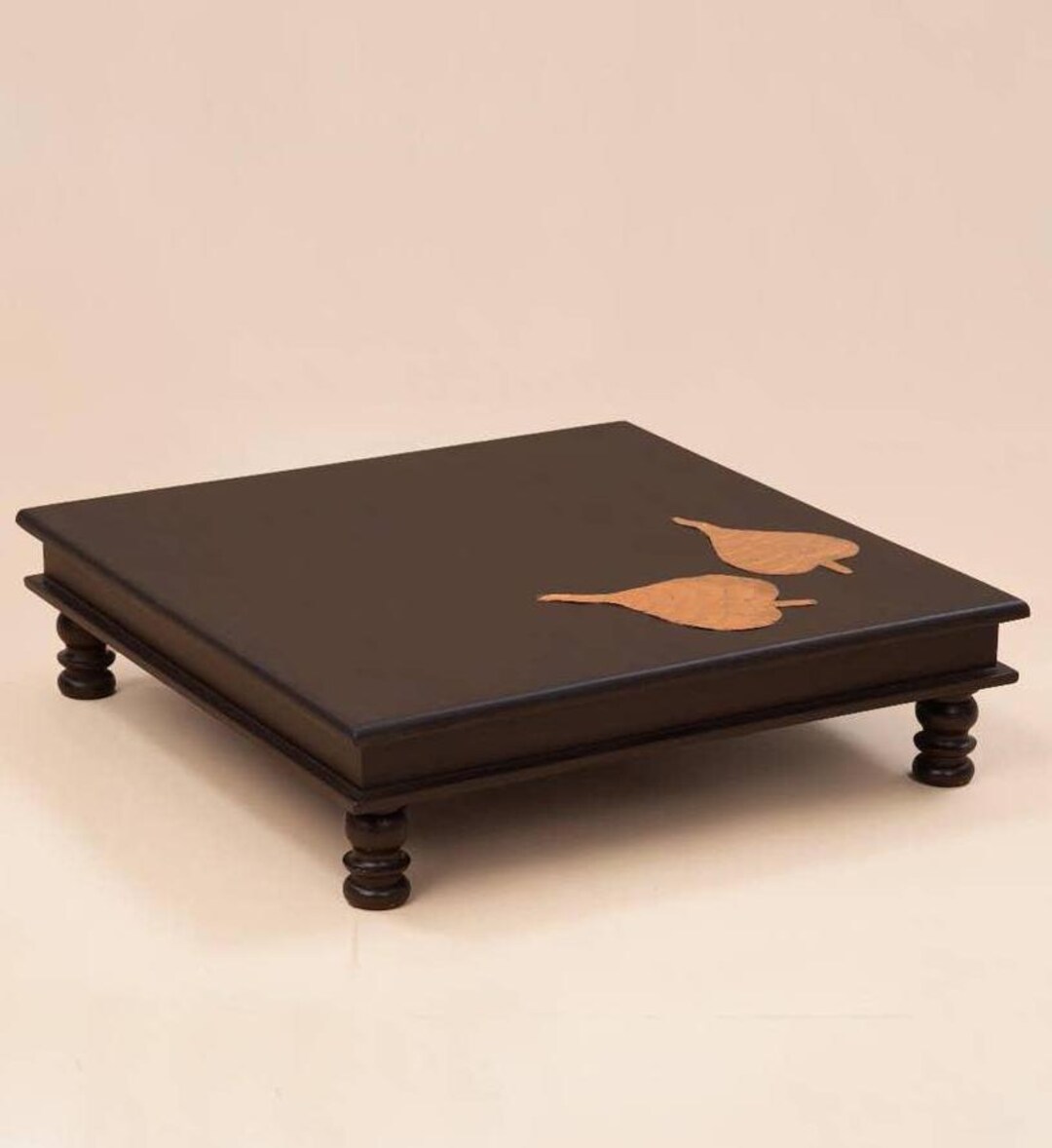 Pooja Table With Copper Peppal Leaves 18x18 - Etsy