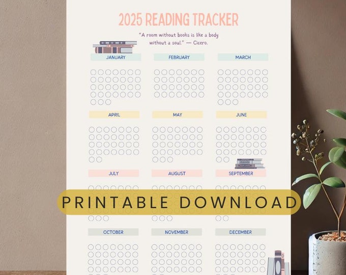 2025 Reading Tracker Printable: Daily Book Log (digital Download) - Etsy