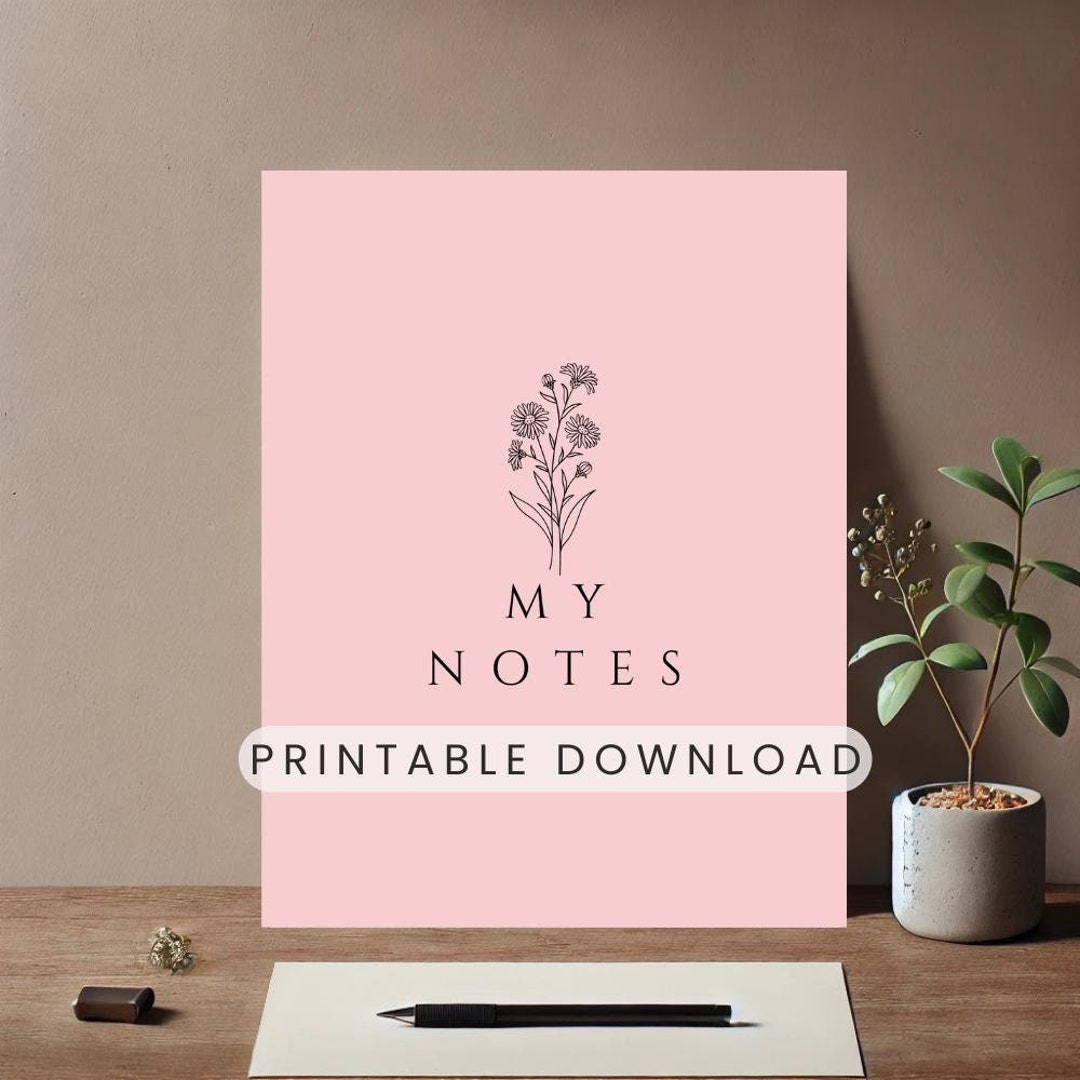Pink Notes - Digital Download | PRINTABLE | Notes Page Bundle of (9 ...