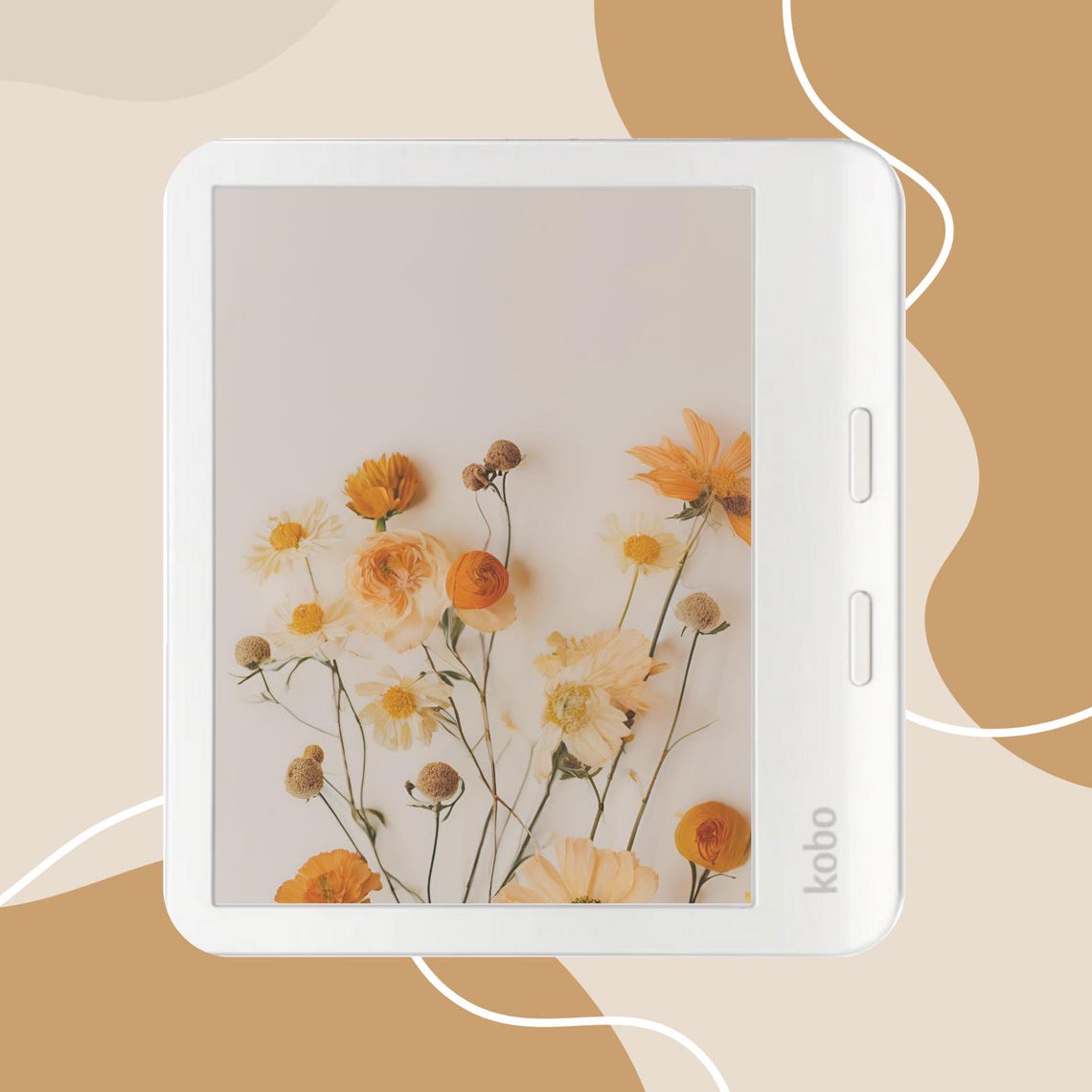 Kobo Orange Floral Screensaver Set: Clara Colour & Libra Colour ...