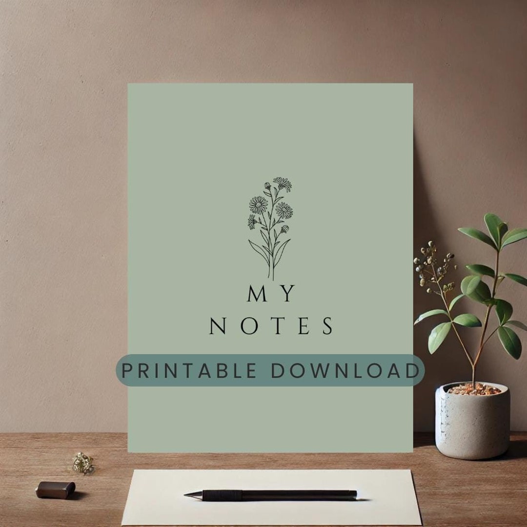 Green Notes - Digital Download | PRINTABLE | Notes Page Bundle of (9 ...