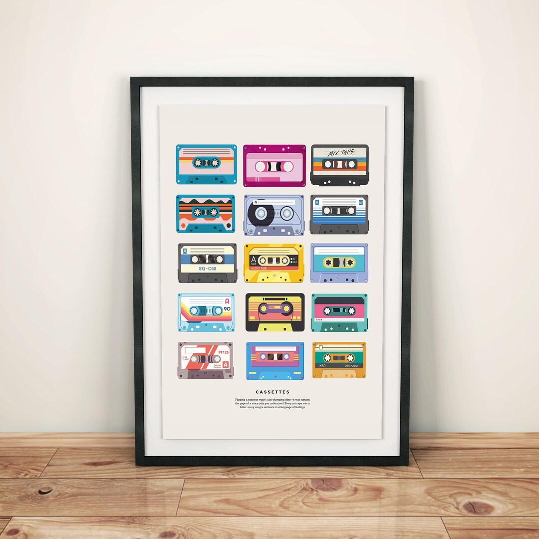 Retro Cassette Tape Poster – Vintage 80s Music Wall Art, Nostalgic ...