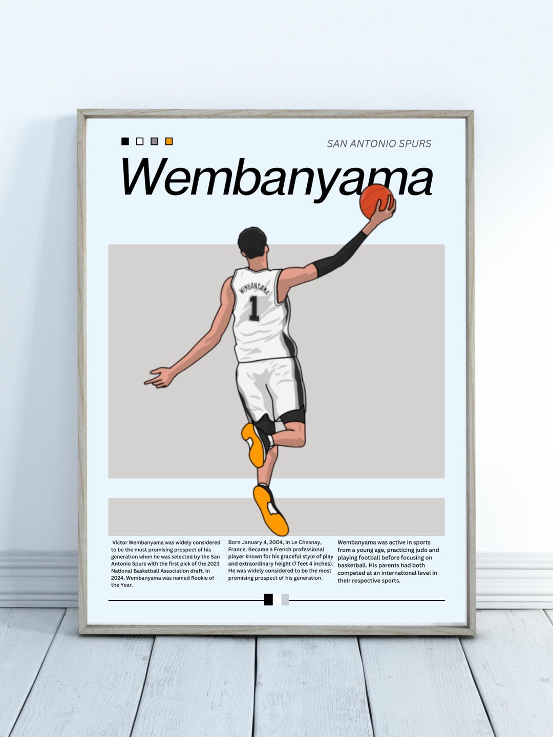 Victor Wembanyama Sports Poster - San Antonio Spurs Wall Art - Vintage ...