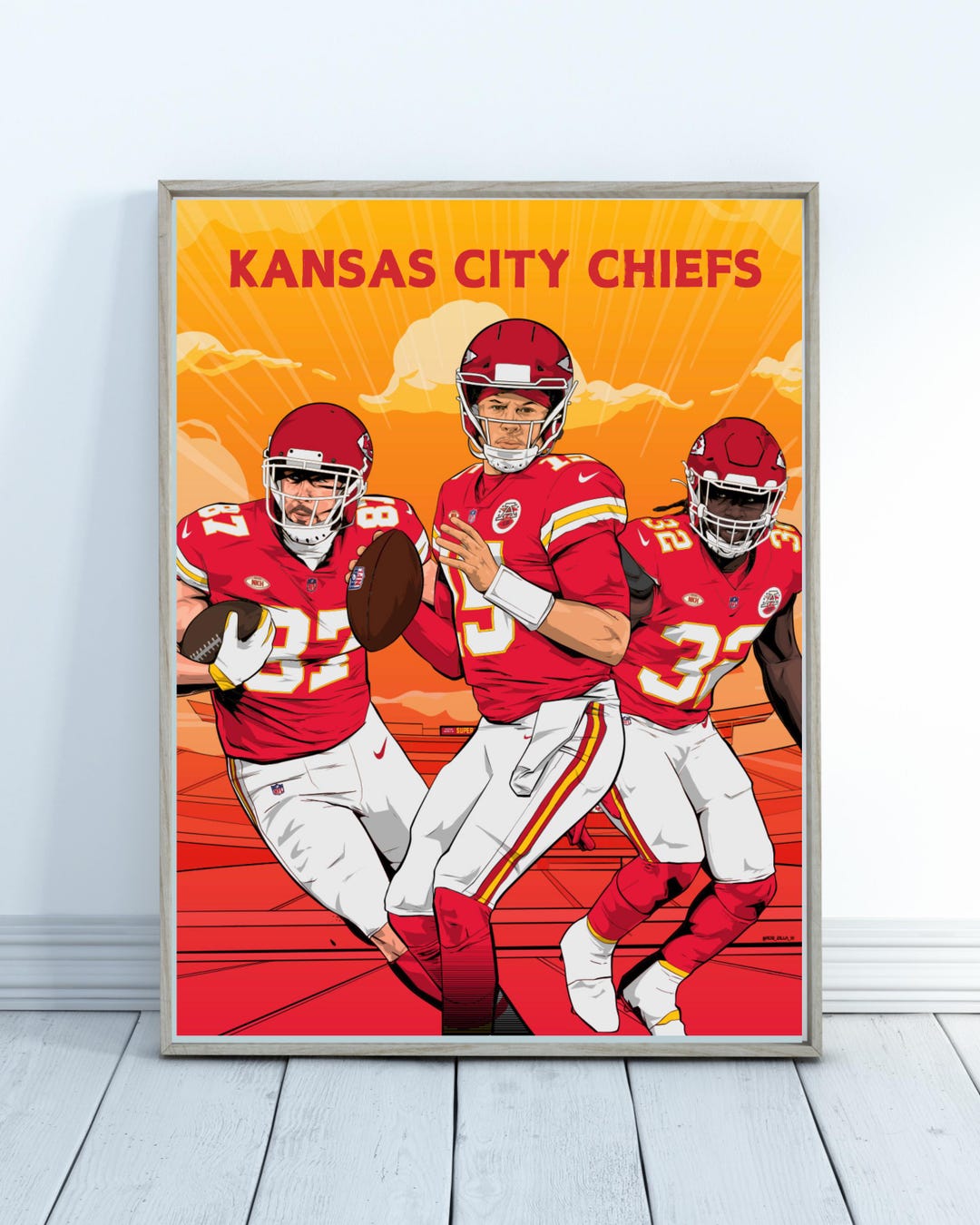 Kansas City Chiefs Poster - Super Bowl - NFL Sports Art - Valentines ...