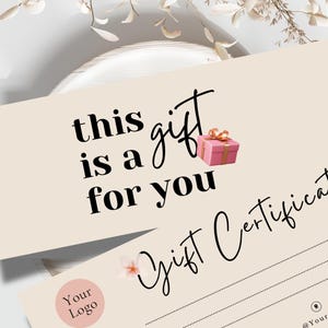 Editable Gift Card Template Printable Gift Voucher Template Modern DIY ...