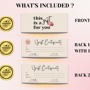 Editable Gift Card Template Printable Gift Voucher Template Modern DIY ...