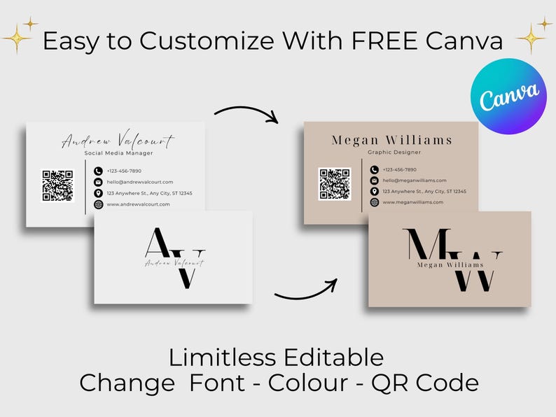 Business Card Template With QR Code Minimalist Business Cardtemplate ...