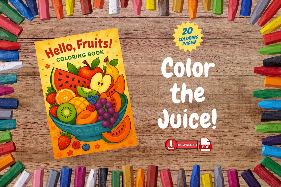 Hello, Fruits Coloring Book – Fun and Juicy Printable for Kids (ages 3 ...