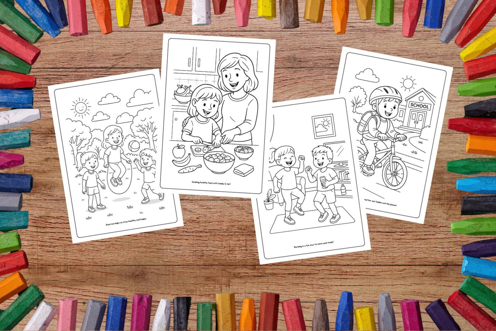 Healthy Habits Coloring Book – Educational Fun Printable Wellness ...