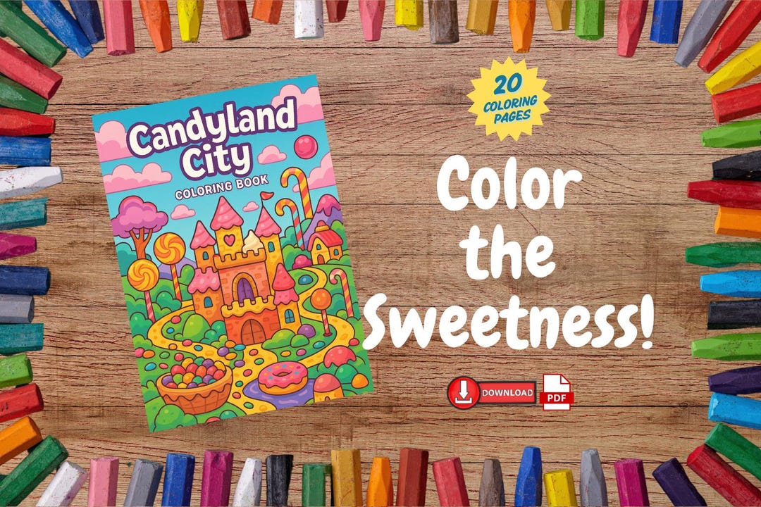 Candyland City Coloring Book – Sweet and Fun Printable for Kids (ages 4 ...