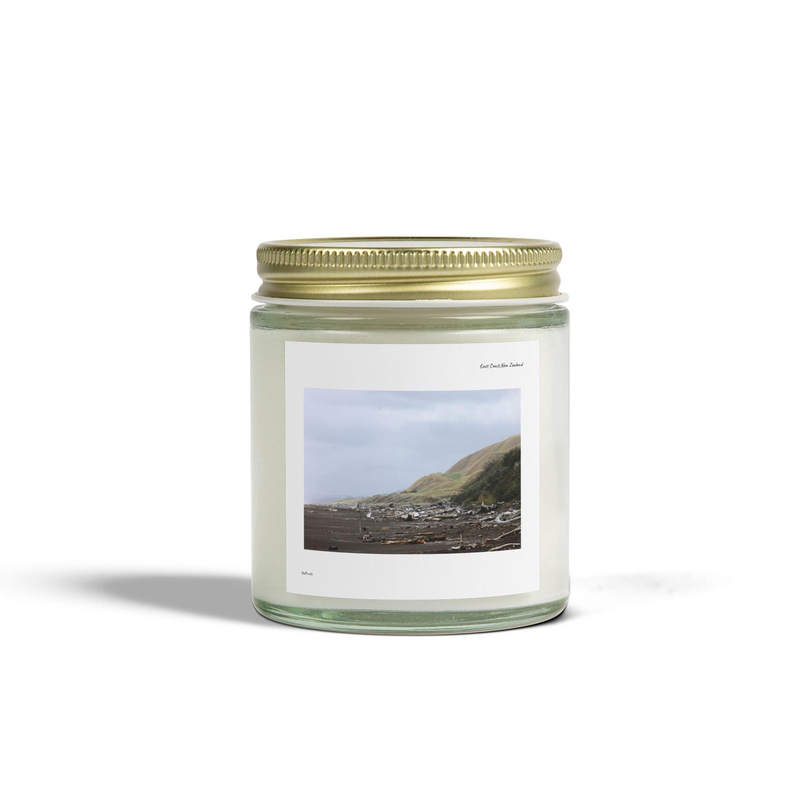 Scented Candle, New Zealand Beach Design, Coconut Apricot Wax, Ocean ...