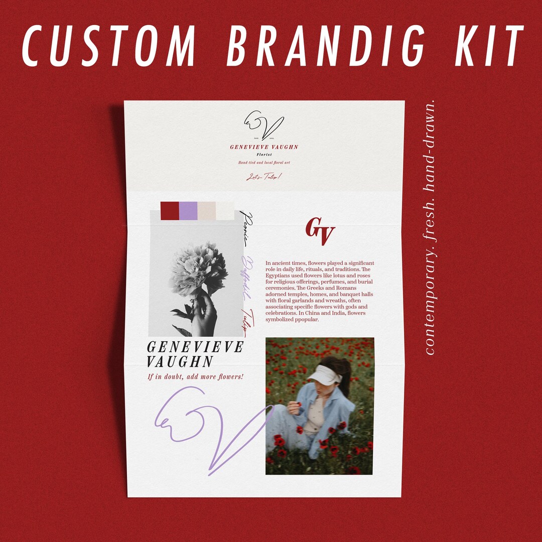 Custom Branding Kit, Hand-drawn Logo, Colorful Branding, Initials Logo ...