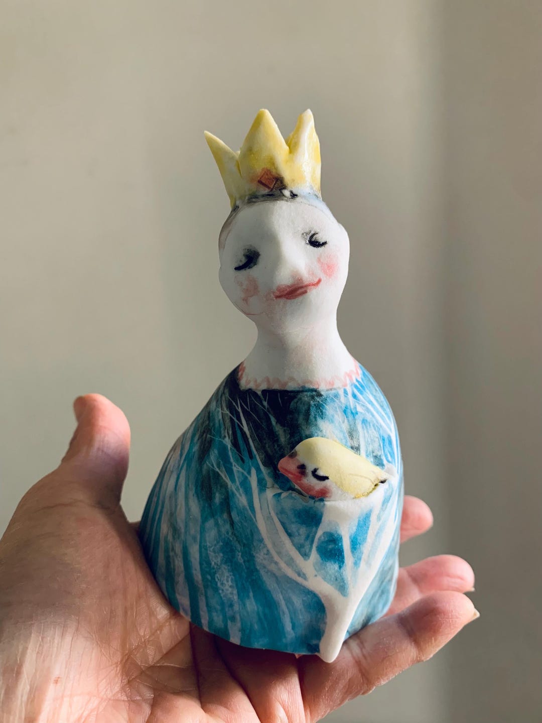 Bell-person yellow Bird Friend - Etsy