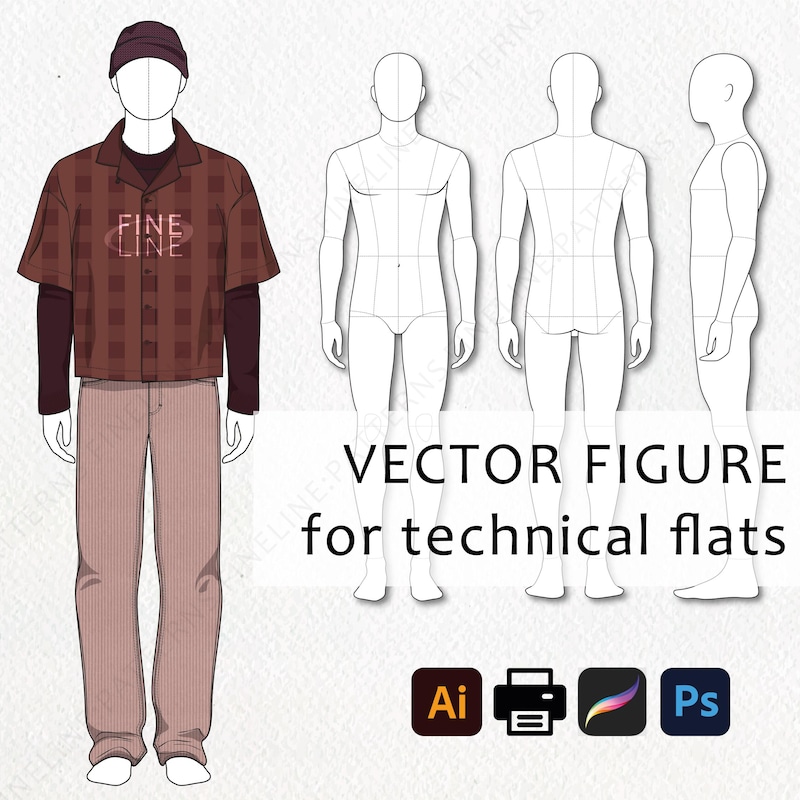 Male Figure Template - Etsy