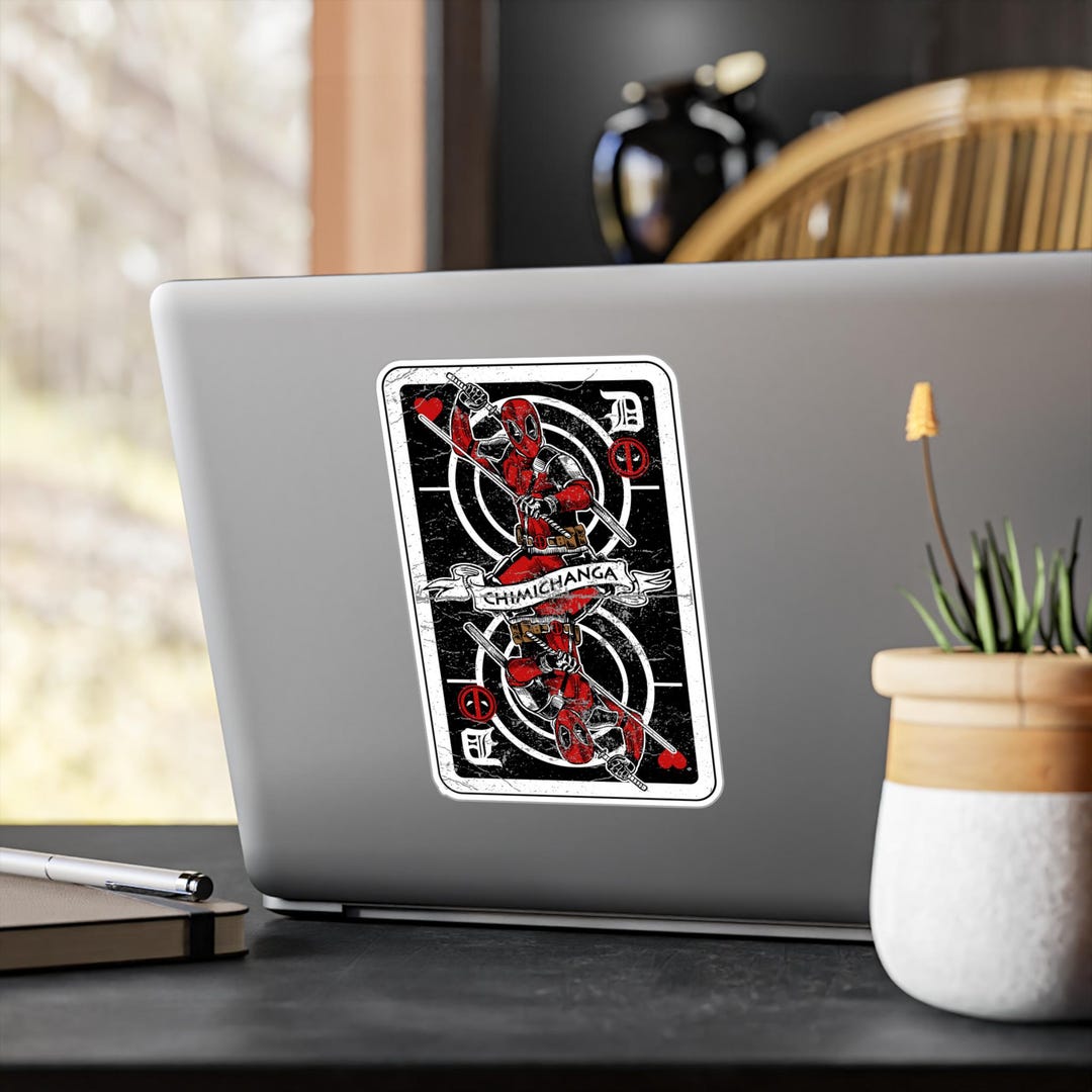 Chimichanga Deadpool Playing Card Sticker | Kiss-cut Vinyl Decal - Etsy