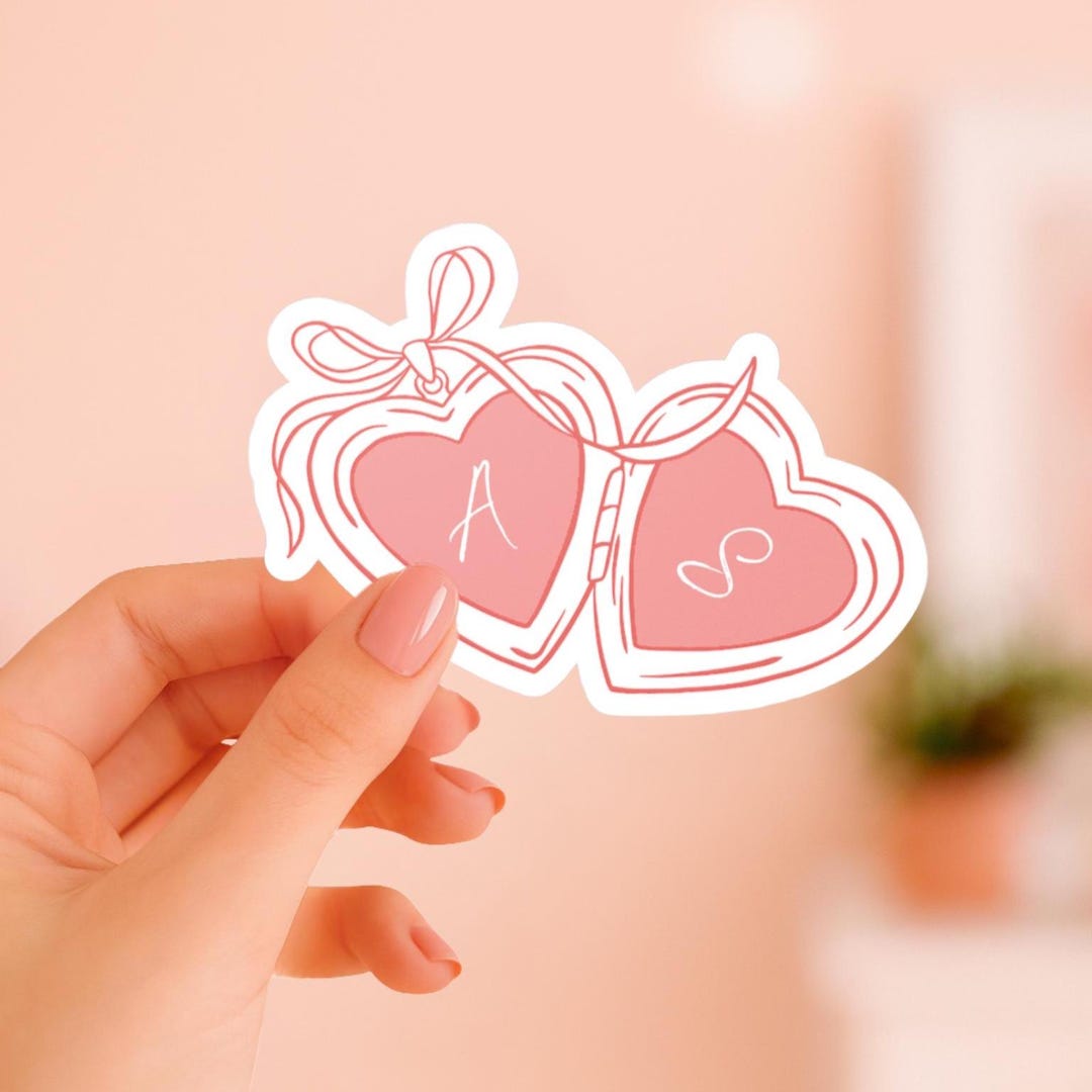 Pink Heart-themed Kiss-cut Vinyl Decals for Love Notes, Valentine's Day ...