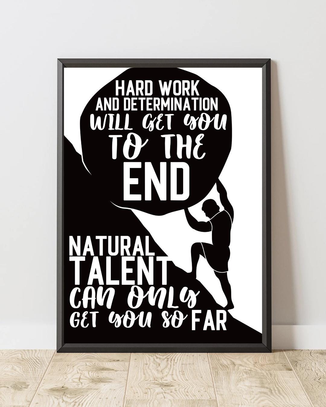 Hard Work and Determination Wall Art | Motivational | Inspirational ...