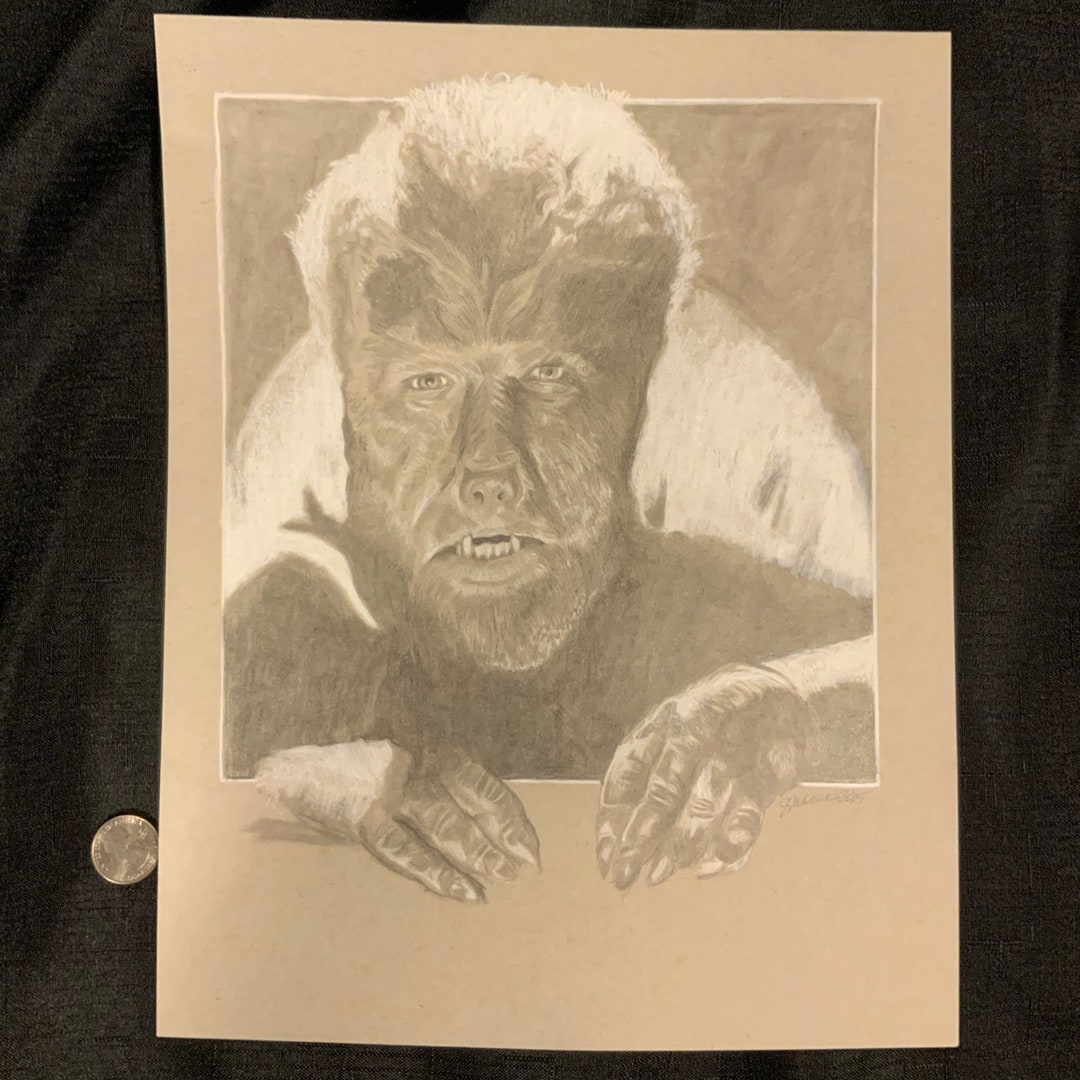 Wolfman Pencil Drawing - Etsy