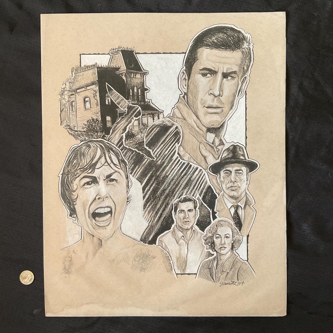 Psycho Colored Pencil Drawing - Etsy