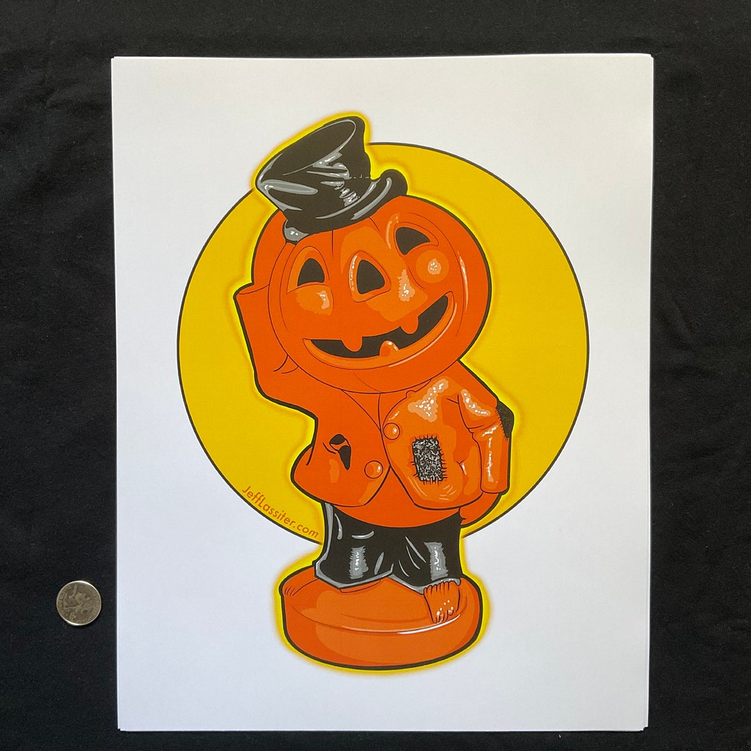 Hobo Jack-o-lantern Blow Mold Print - Etsy
