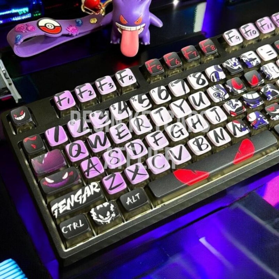 Gengar Pokemon Keycaps Set – 122 Keys, Dye-sublimated, Mechanical ...