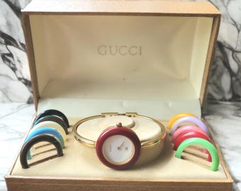 Vintage Gucci Multi Bezel Swiss Watch With Certificate of Authenticity ...