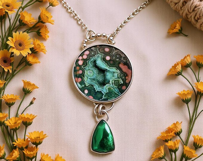 RESERVED FOR MELISSA, Ocean Jasper Pendant, Sterling Silver Jewelry ...