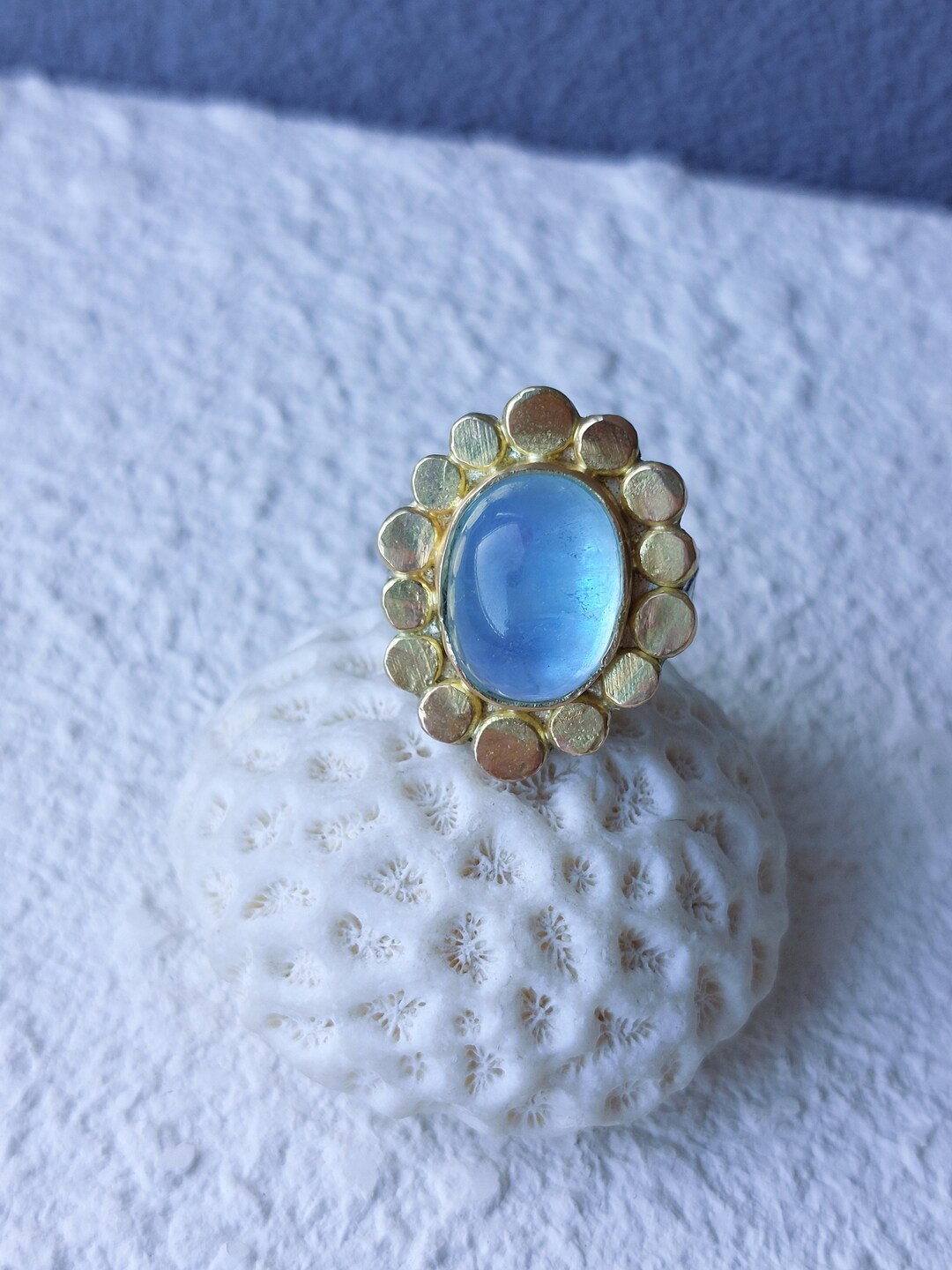 BOHO GOSHENITE RING, Sterling Silver Ring, Size 9 1/2, Autumn Ring, One ...