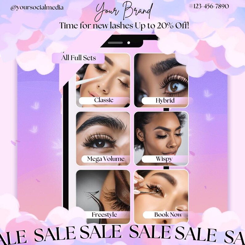 Editable Lash Extension Flyer, Lash Sale Flyer, Lash Special Template ...