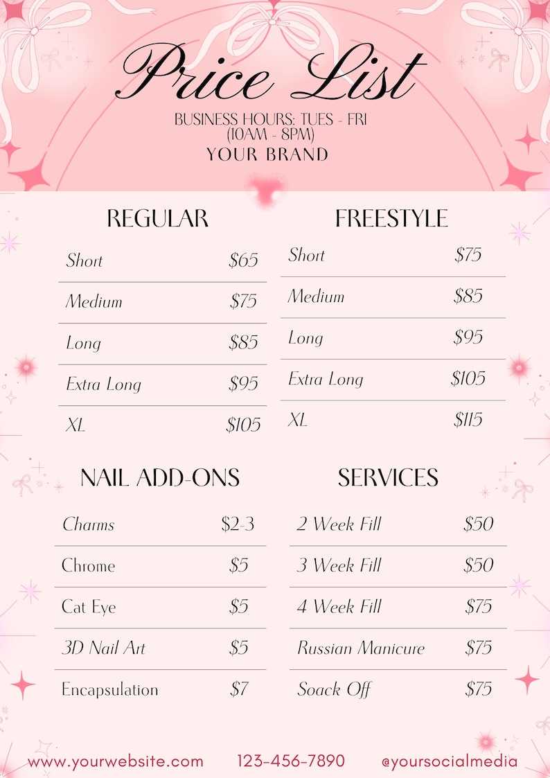 Editable Price List Template, Printable Price List, Canva Template, DIY ...