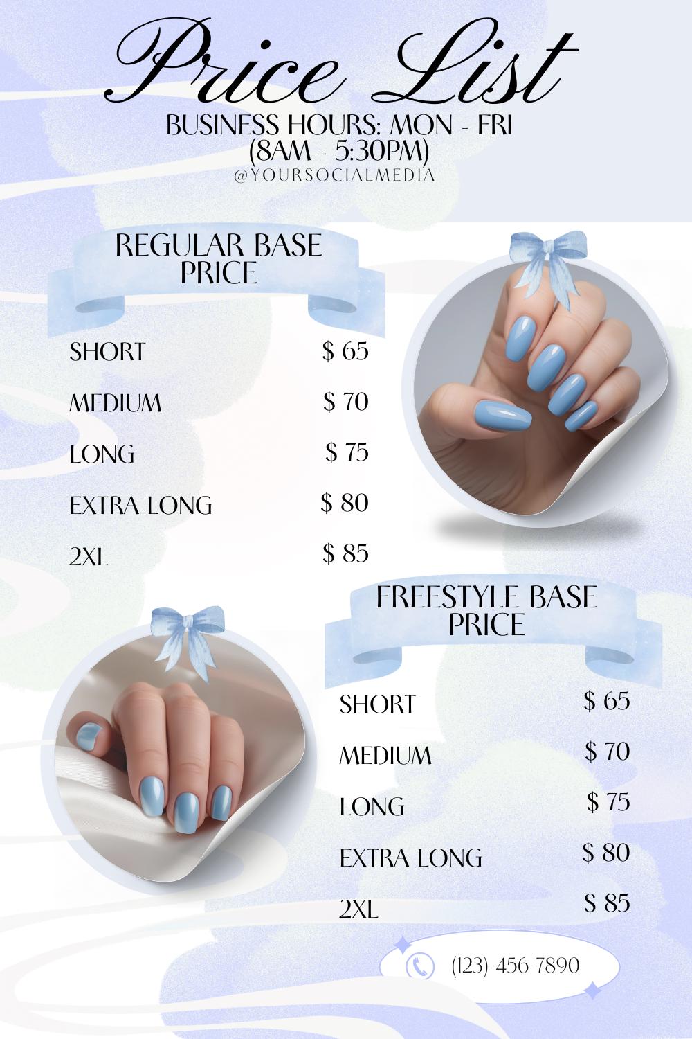 Editable Price List Template, Coquette Price List, Canva Template, DIY ...